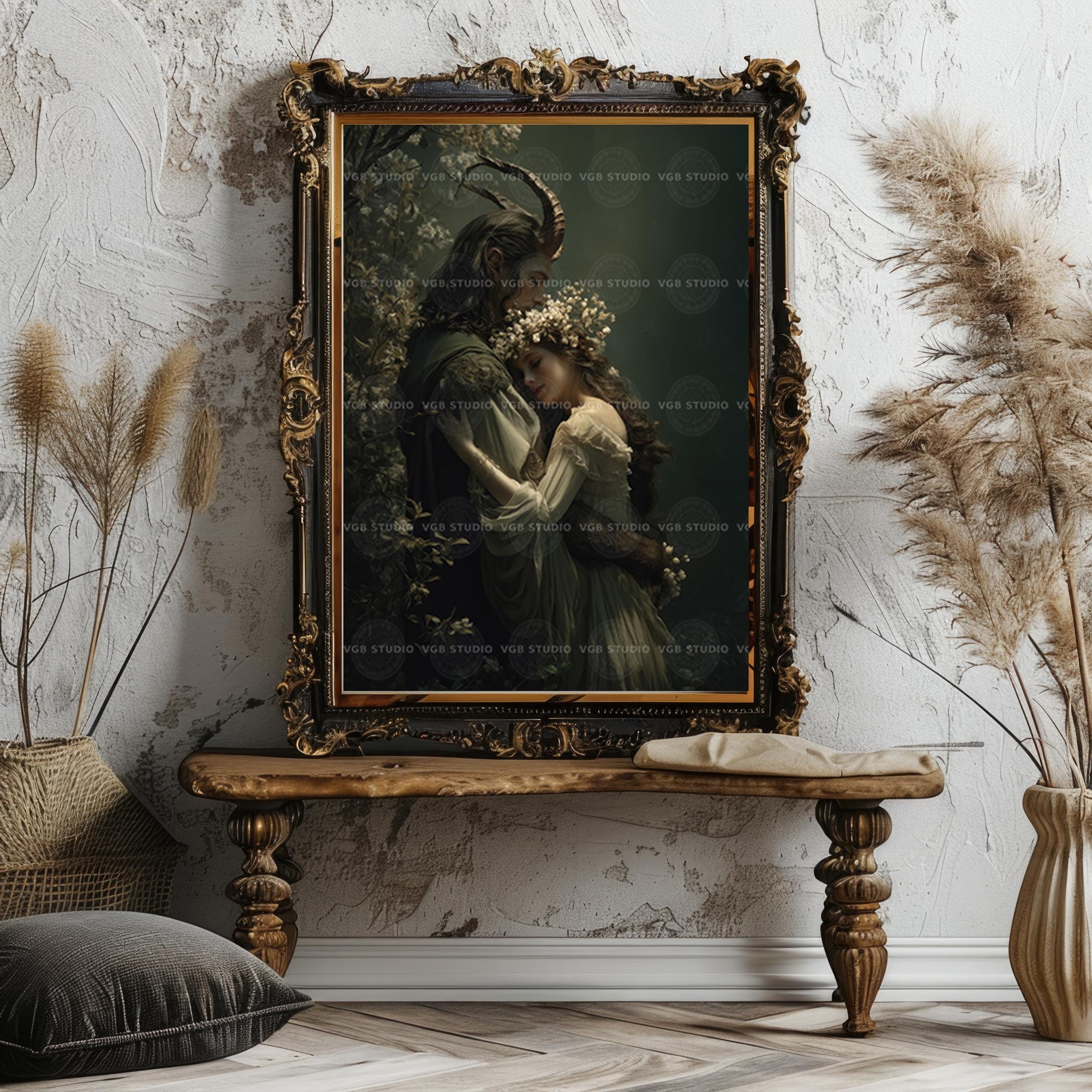 Beltane Art Print May Queen and Horned God Lovers Pagan Romance Wall ...