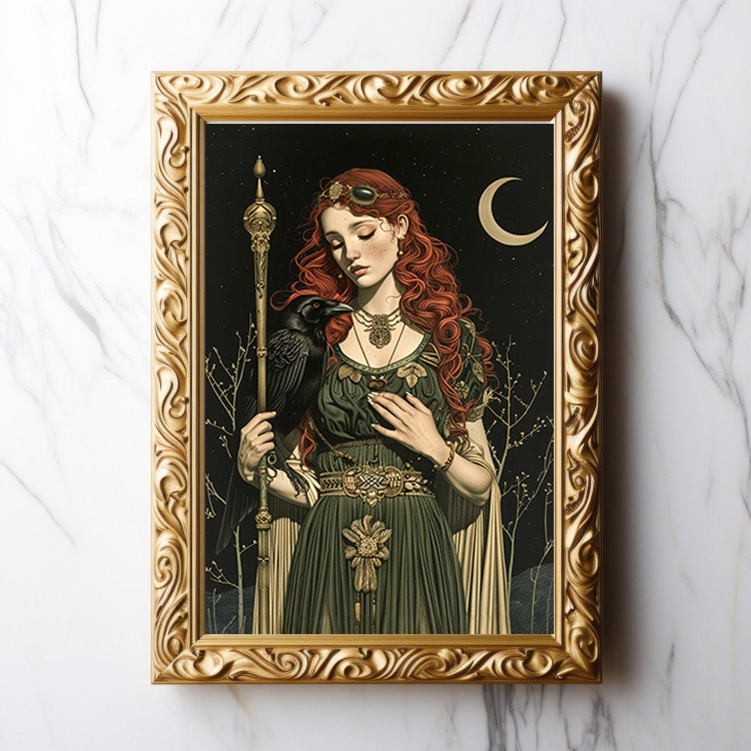 Morrigan Celtic Goddess Crow Raven Wicca Pagan Artwork, Old Gods ...