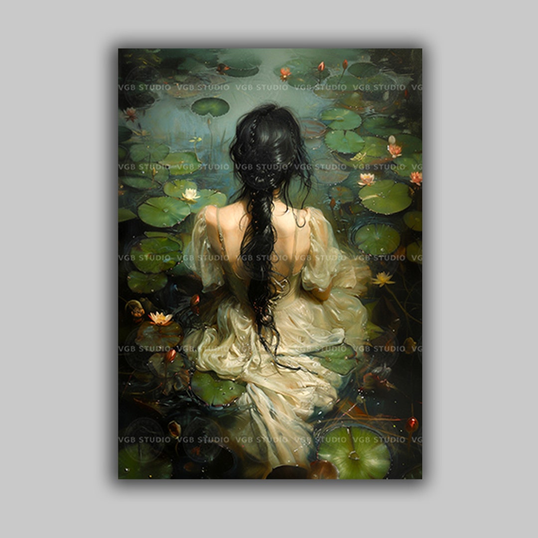 Ophelia Hamlet Lake Goth Moody Victorian Print, Dark Cottagecore ...