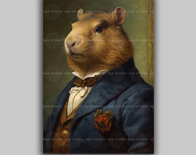 Capybara Sailor Vintage Poster, Art Poster Print, Home Decor, Victorian ...