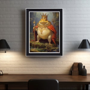 King Frog Royal Gothic Victorian Print, Renaissance Toad Portrait ...