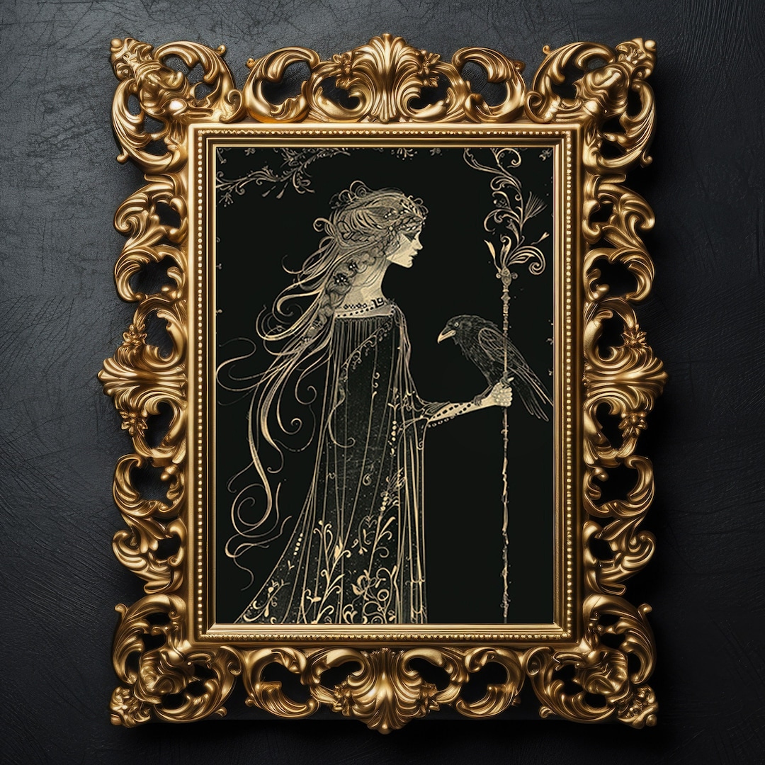 The Morrigan Art Nouveau Goddess Celtic Esoteric Altar Art, Pagan ...