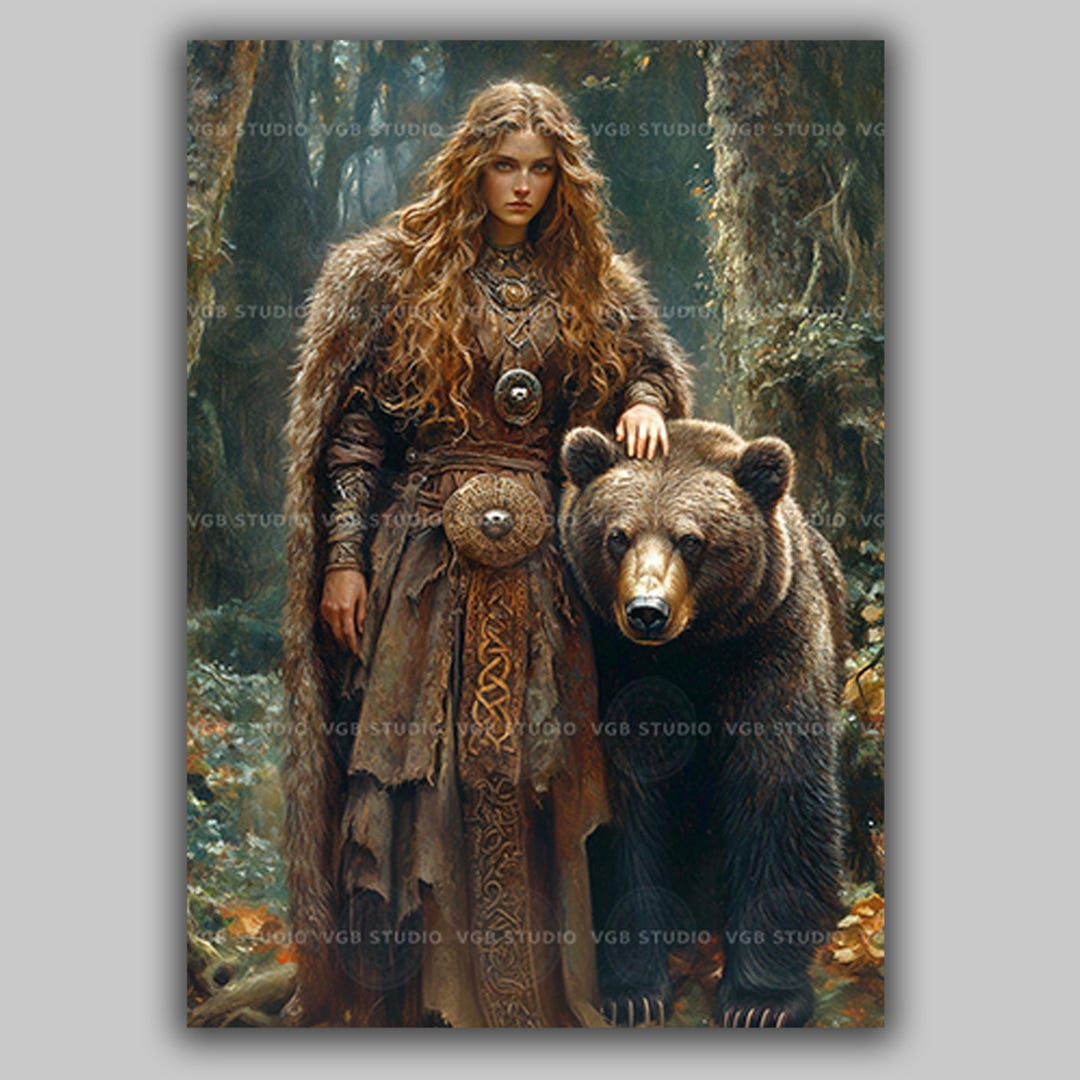 Artio Bear Goddess Celtic Wall Art Forest Pagan Decor Druid Priestess ...