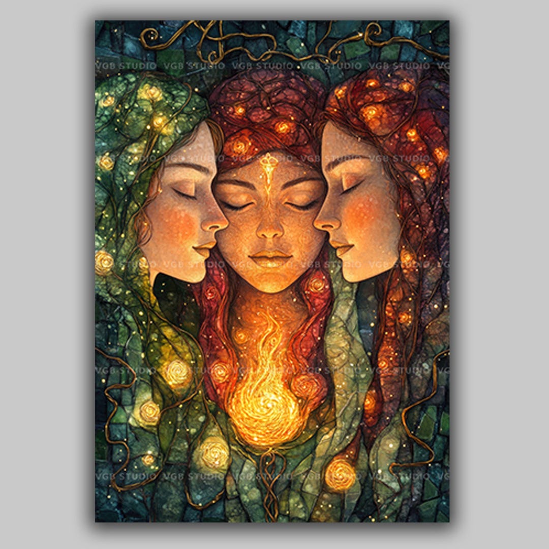 Brigid Triple Goddess Art, Celtic Sacred Feminine, Fire and Hearth ...