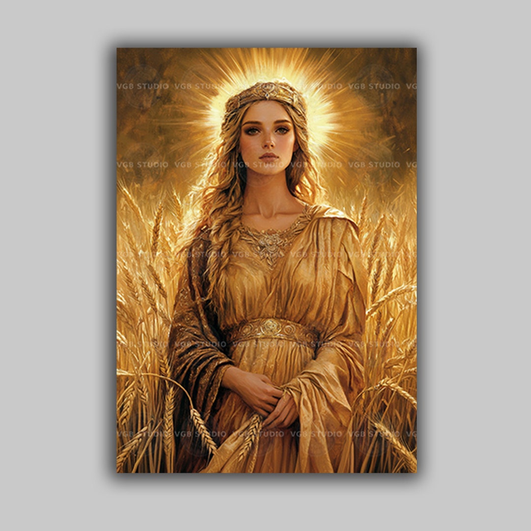Demeter Art Print Greek Goddess of Harvest Wall Decor Golden Grain ...