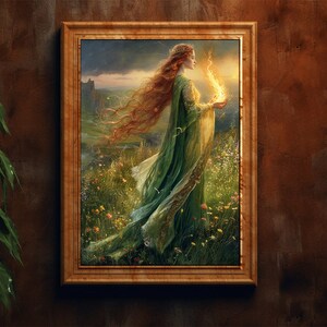 Brigid Celtic Goddess of Healing Print, Poetry Wisdom Deity Fine Art ...