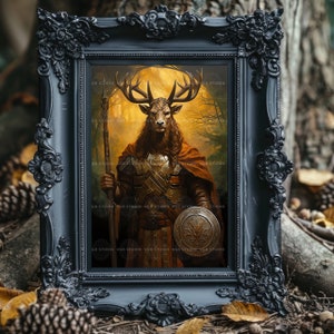 Deer Stag Celtic Warrior Giclee Artwork Classical Baroque Portraiture ...
