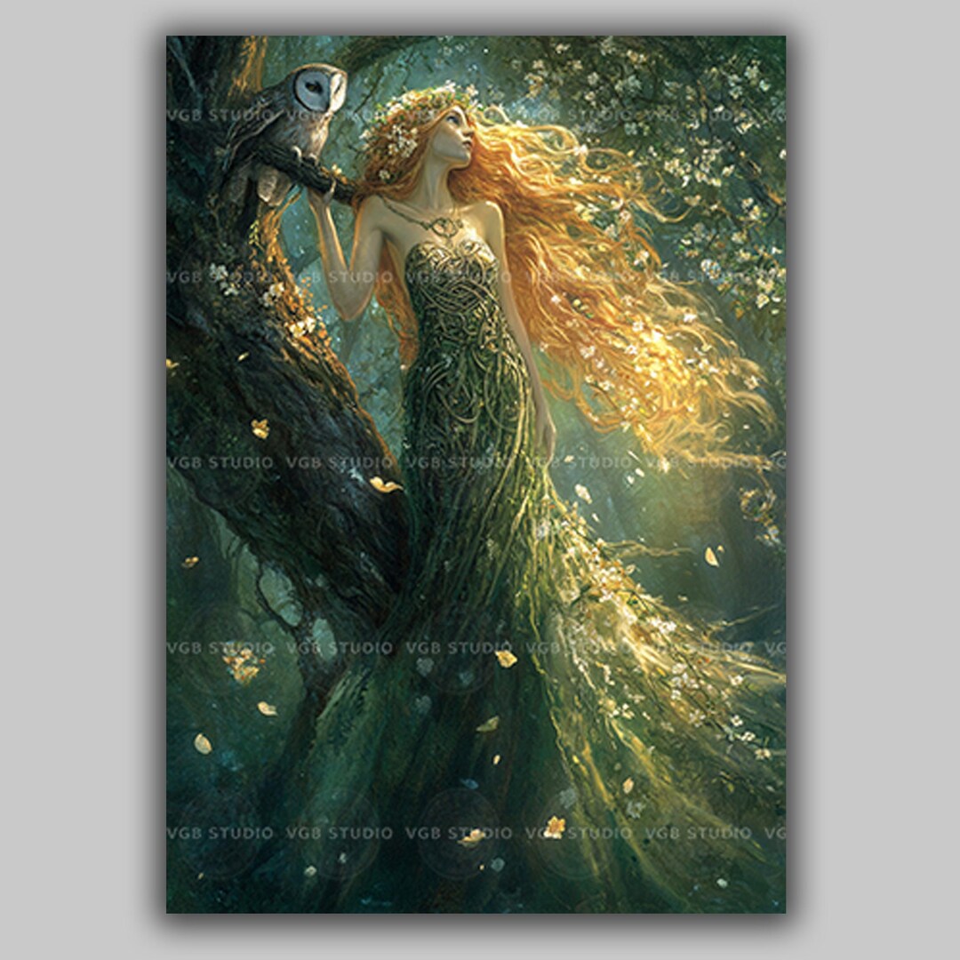 Blathnat Celtic Goddess of Nature and Transformation, Mystical Owl and ...