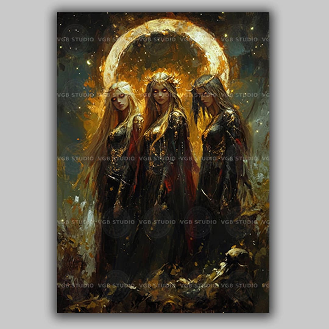 Furies Art Print Greek Mythology Erinyes Goddesses Dark Goddess Trio ...