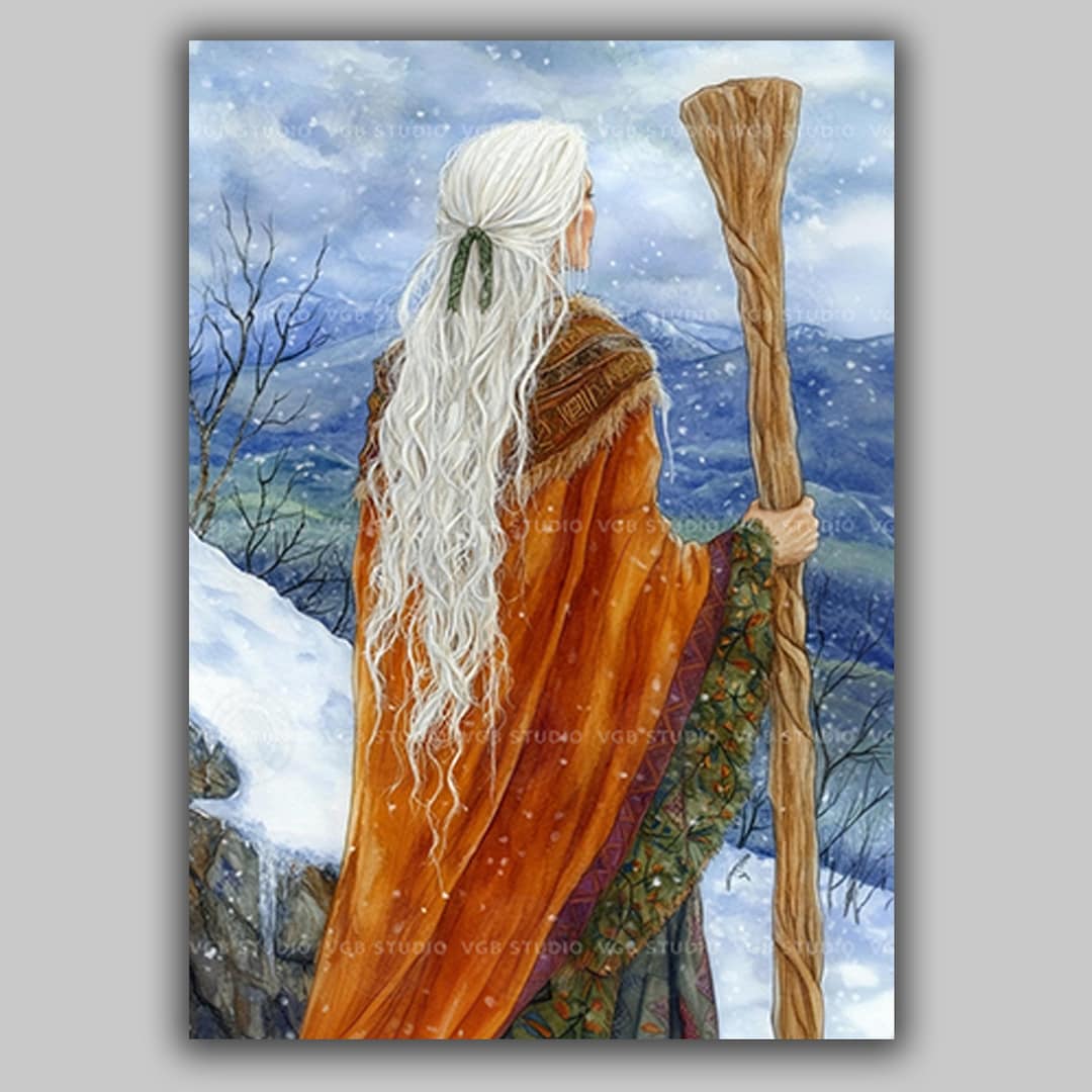 Cailleach Celtic Goddess Art Pagan Winter Crone Print Ancient Witch ...