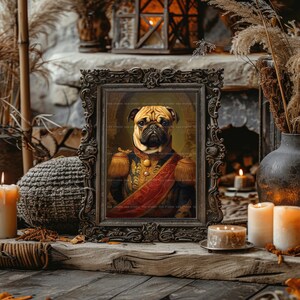 Gothic Pug Dog Victorian Rennasaince Gentleman Fine Art Giclee, Baroque ...