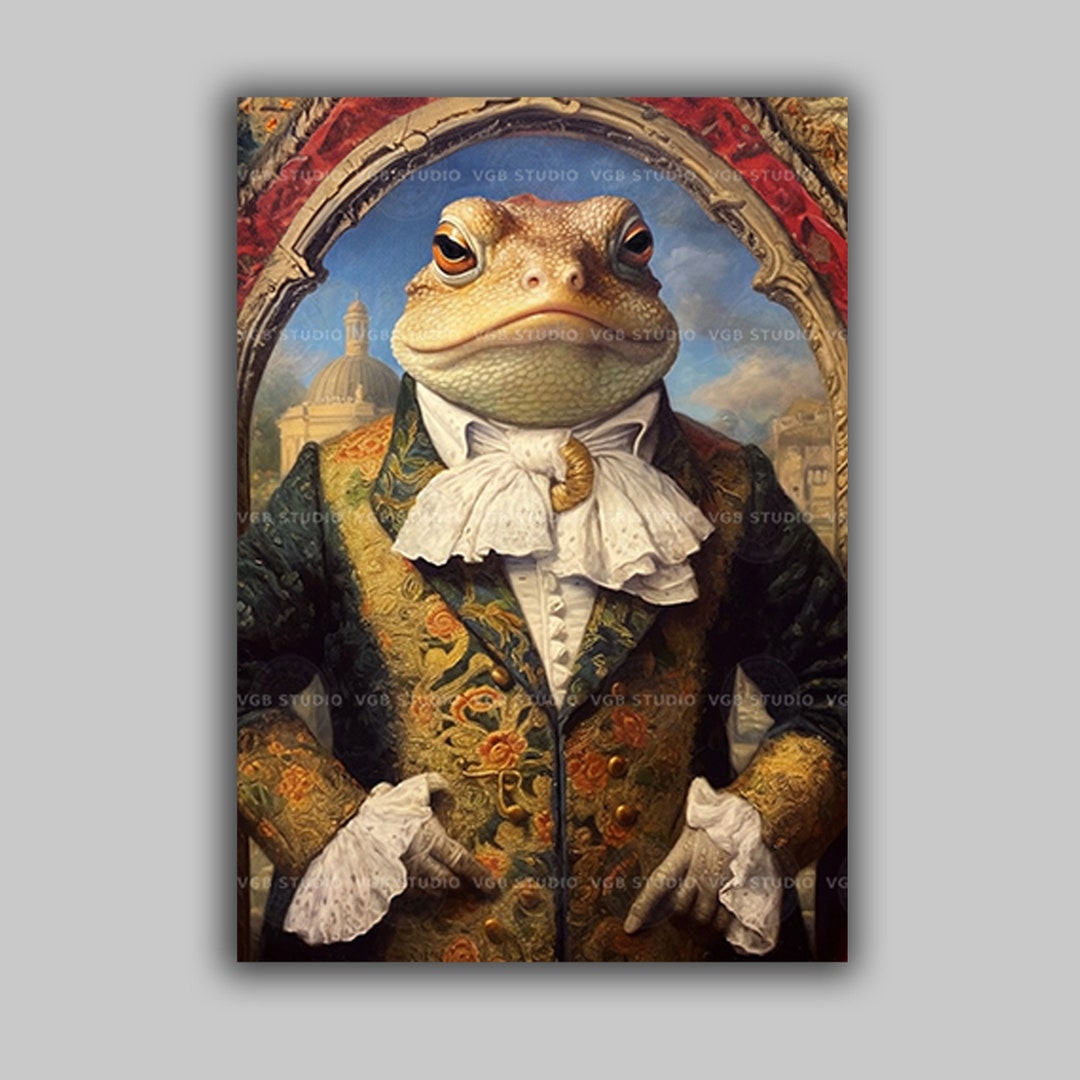 Victorian Regal Toad Gothic Royal Giclee Print, Baroque Classical ...