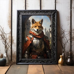 Sir Red Fox Knight Giclee Artwork Vintage Painting Wall Art - Etsy