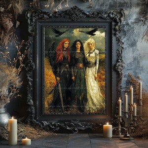 The Morrigan Badb Macha and Nemain Celtic Triple Goddess Print, Irish ...