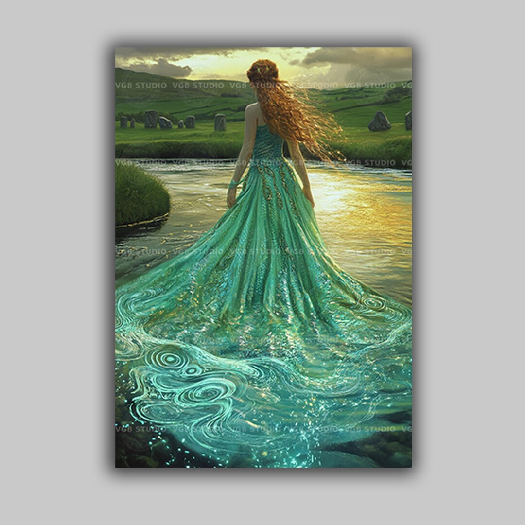 Boann Celtic River Goddess Art Print, Ethereal Fantasy Decor, Mystical ...