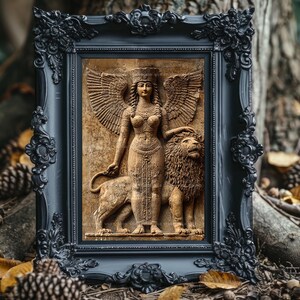 Ancient Ishtar Relief Mesopotamian Goddess of Love and War Art Print ...
