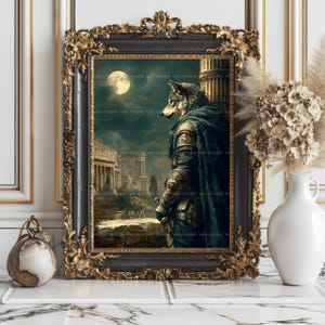 Roman Wolf Centurion Warrior Art Print, Fantasy Gladiator Classic ...