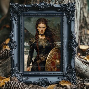 Scathach Celtic Warrior Goddess Art Print, Dark Feminine Power Artwork ...