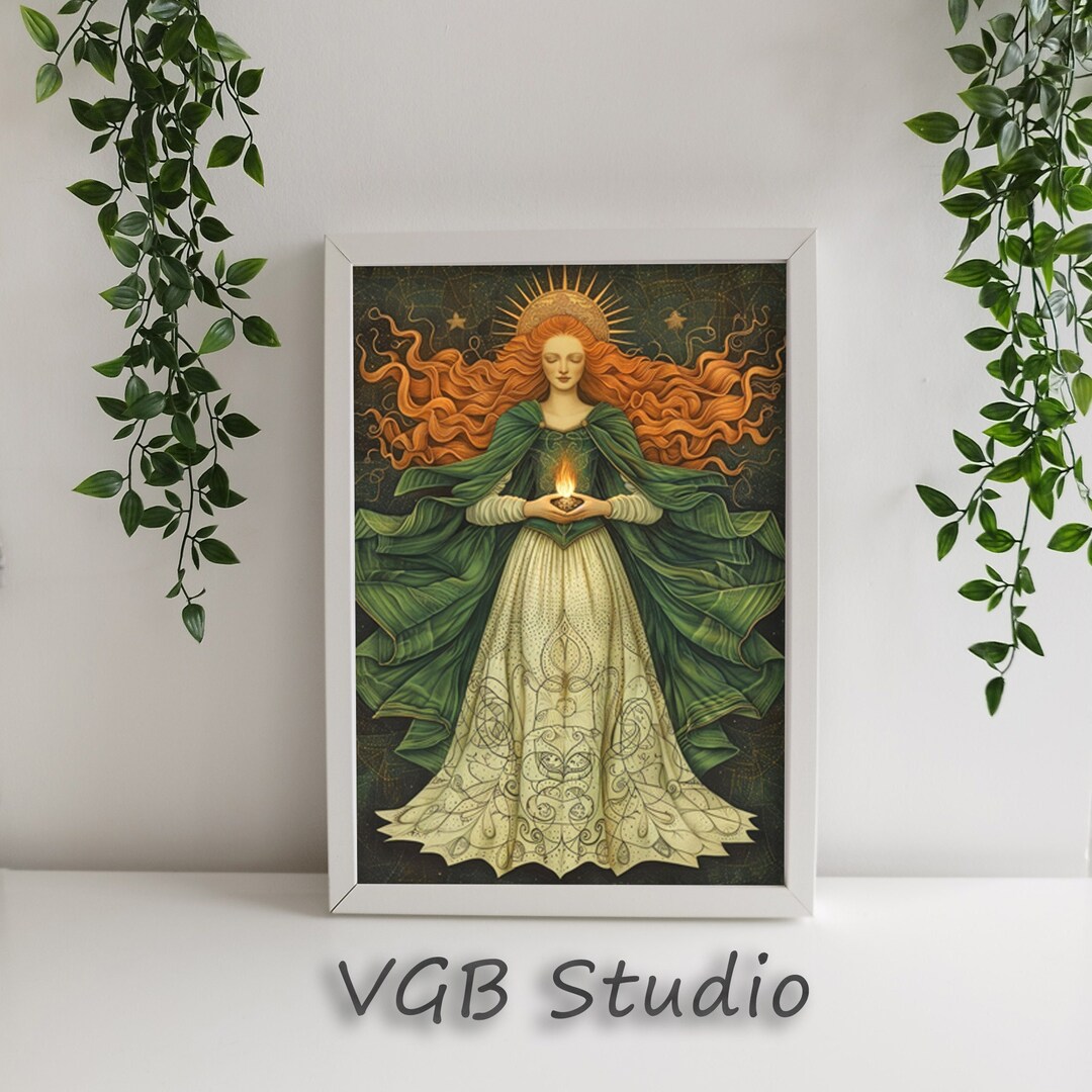 Brigid Celtic Pagan Goddess of Healing Print, Poetry Wisdom Deity Fine ...