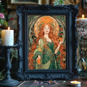 Brigid Art Print Celtic Goddess Wall Decor Irish Pagan Imbolc Fire ...