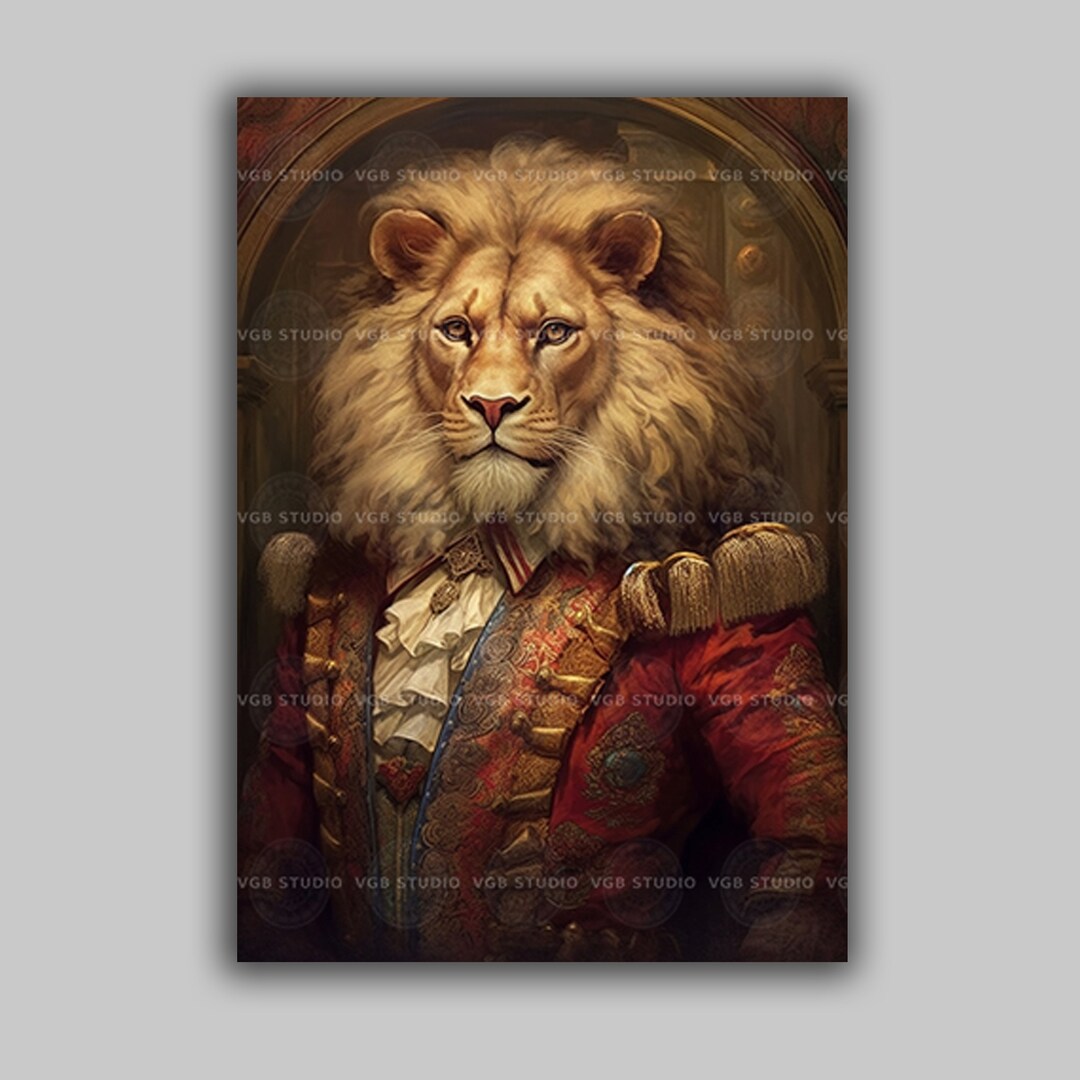 Majestic Lion Regal Animal Art, Aristocratic Lion King Noble Beast Wall ...
