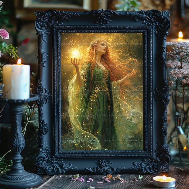 Danu Celtic Goddess Enchanting Mystical Fantasy Art Print, Radiant ...