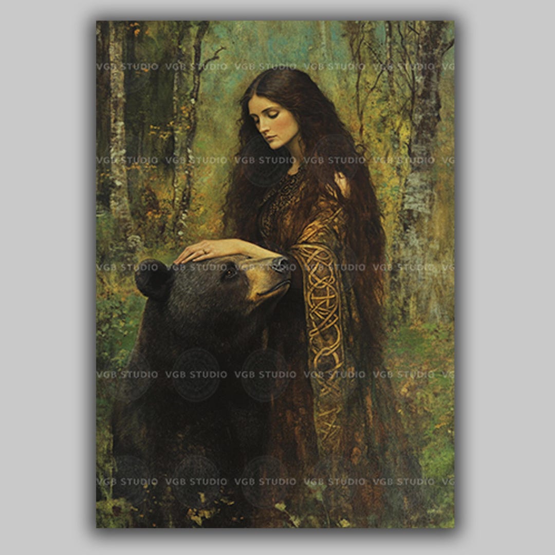 Artio Celtic Bear Goddess Print Forest Deity Mythology Wall Art With ...