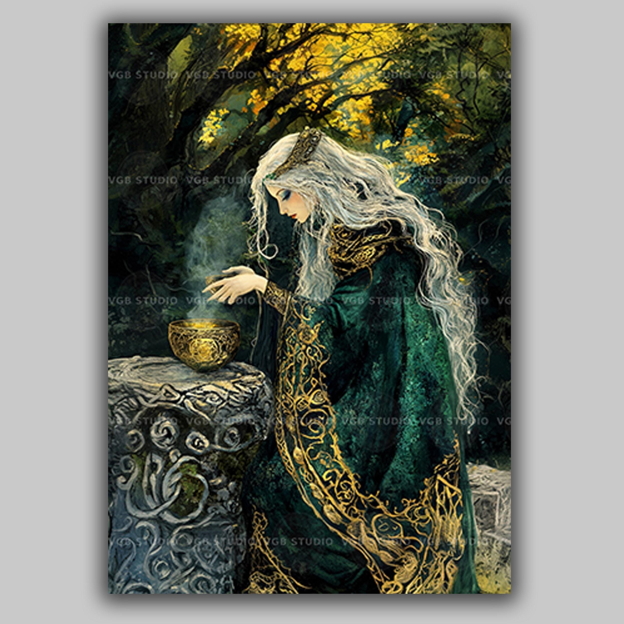 Ceridwen Celtic Witch Goddess Art Print With Cauldron Druid Witch Welsh ...