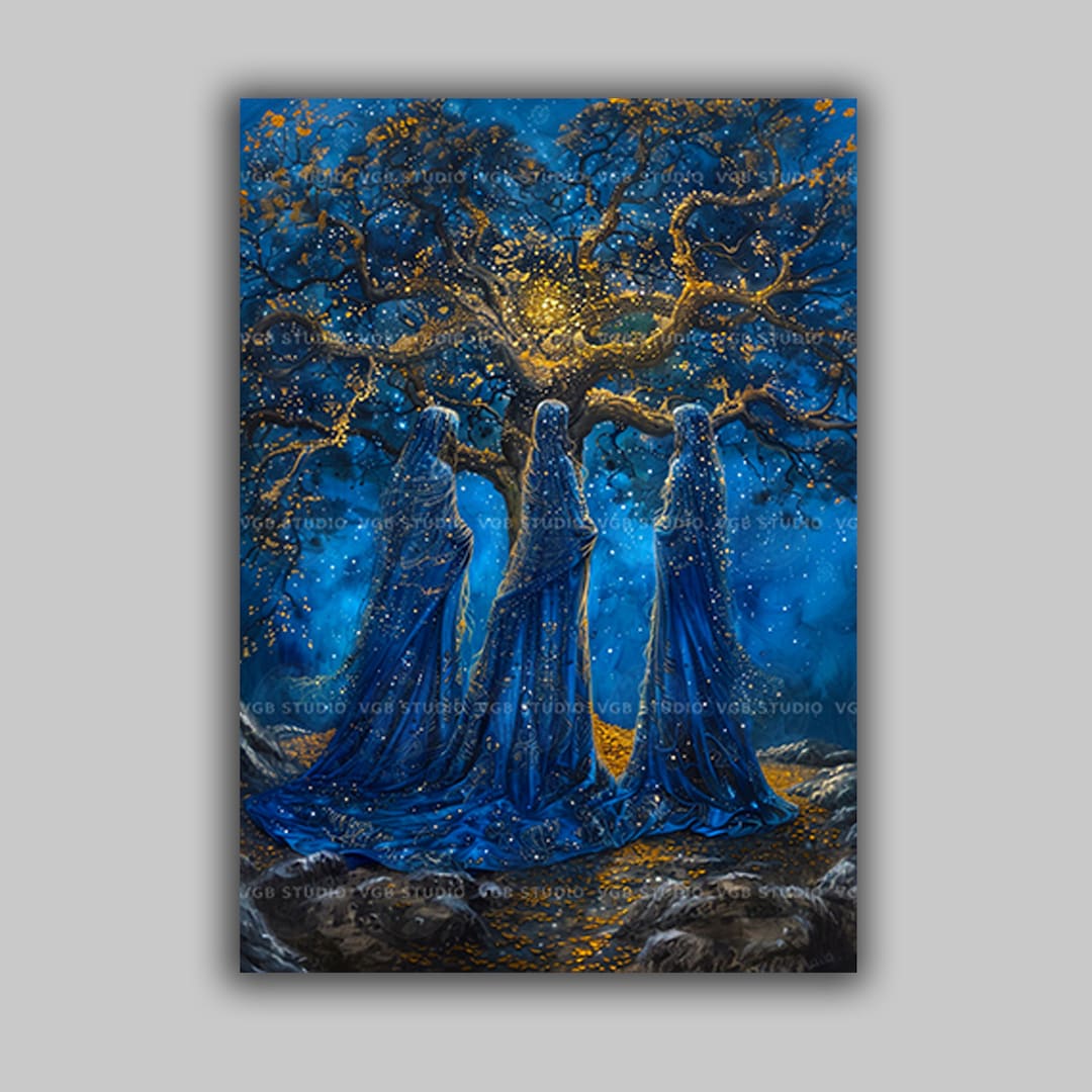 The Norns Tree of the World Print, Pagan Goddess Norse Mythology ...