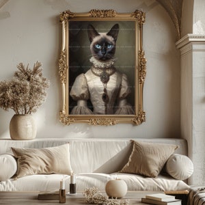 Siamese Cat Gothic Victorian Portrait, Classy Cat Goth Baroque Poster ...