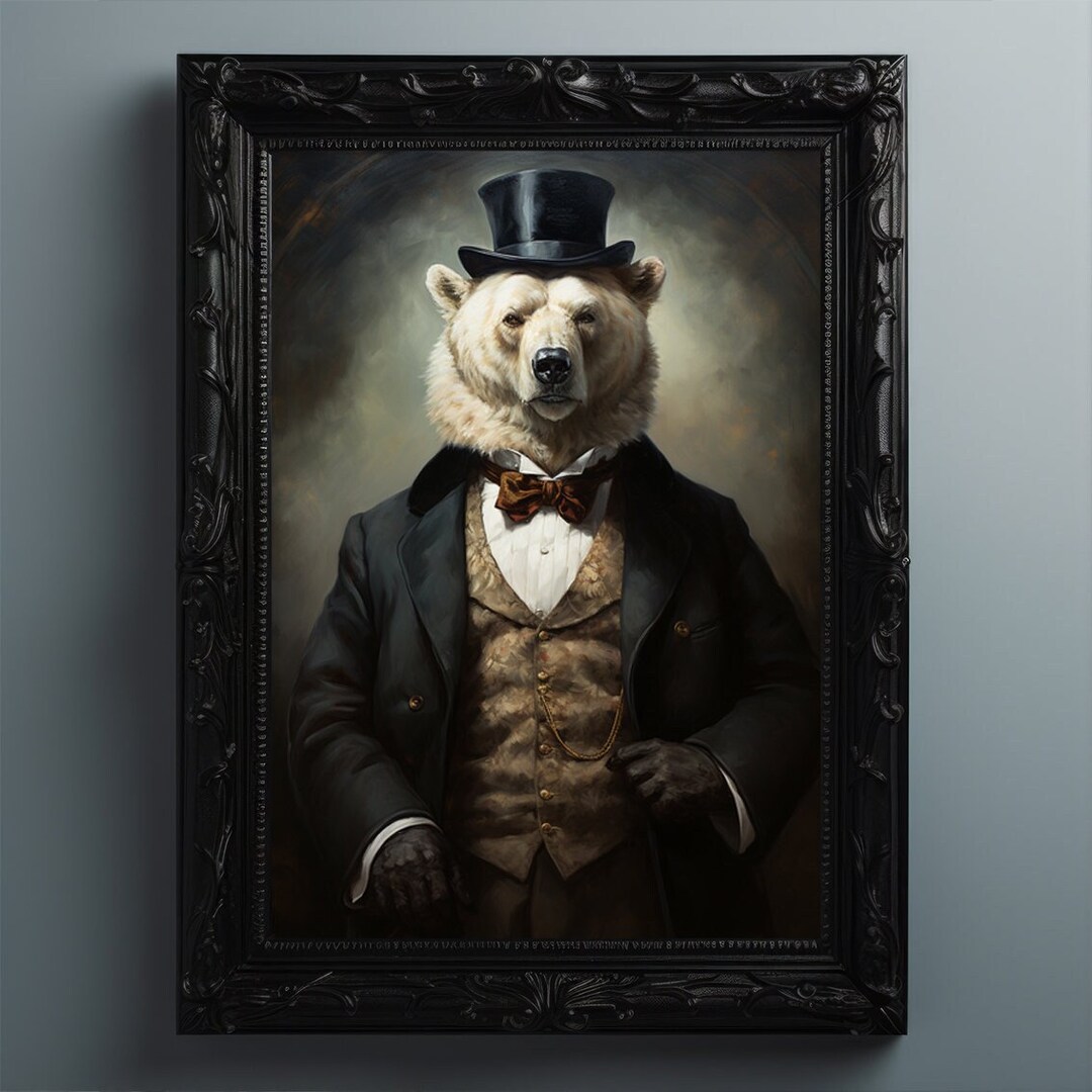 Gothic Polar Bear Victorian Gentleman Fine Art Giclee, Vintage Painting ...