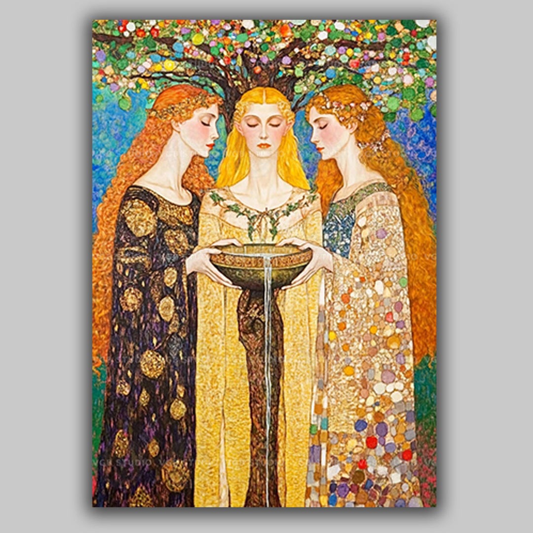 Norns Norse Goddess Art Print Pagan Mythology Wall Decor Fate Weaver ...
