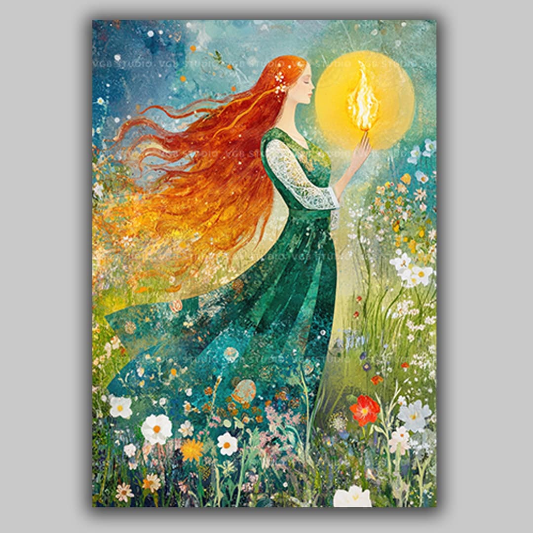 Brigid Art Print Celtic Goddess of Fire Healing and Spring Irish ...