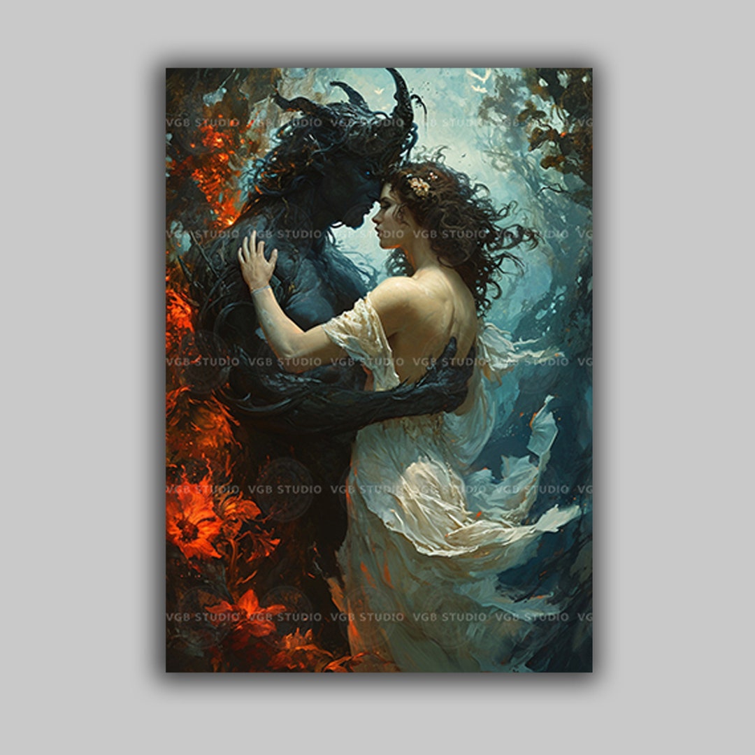 Hades and Persephone Art Print Dark Mythology Romance Painting Greek ...