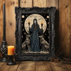 Hecate Goddess Crossroads Moon Art, Witchcraft Print, Hekate Fine Art ...