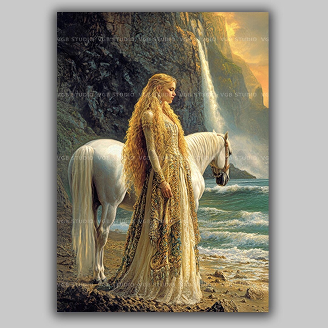 Niamh Celtic Goddess Art, Irish Mythology Print, Golden-haired Maiden ...