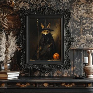 Fox Victorian Gothic Halloween Witch Portrait Classic Painting ...