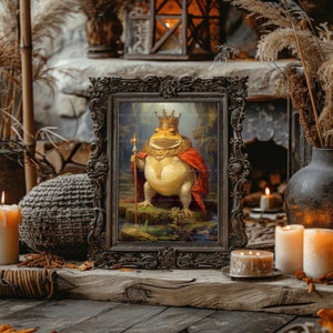 King Frog Royal Gothic Victorian Print, Renaissance Toad Portrait ...