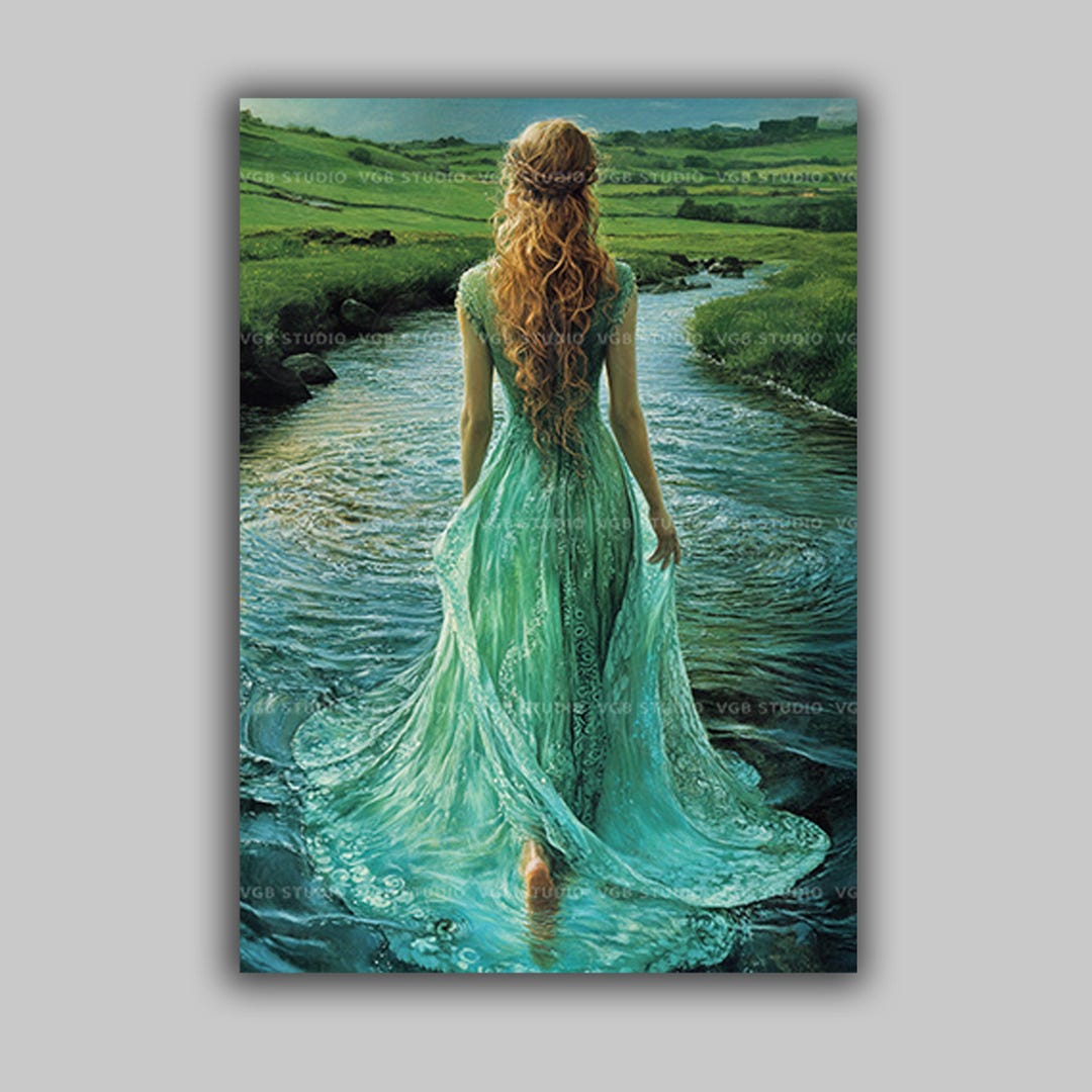 Boann Celtic River Goddess Art Print, Irish Ethereal Fantasy Decor ...