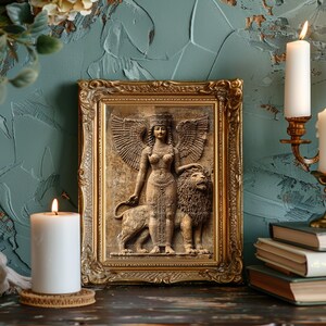 Ancient Ishtar Relief Mesopotamian Goddess of Love and War Art Print ...