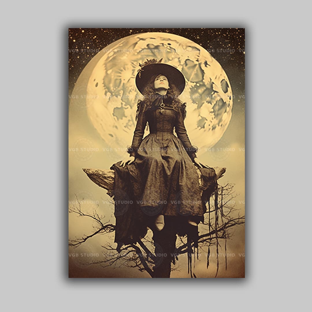 Beautiful Witch Baroque Photo, Early Century Sepia Fine Art Giclee ...