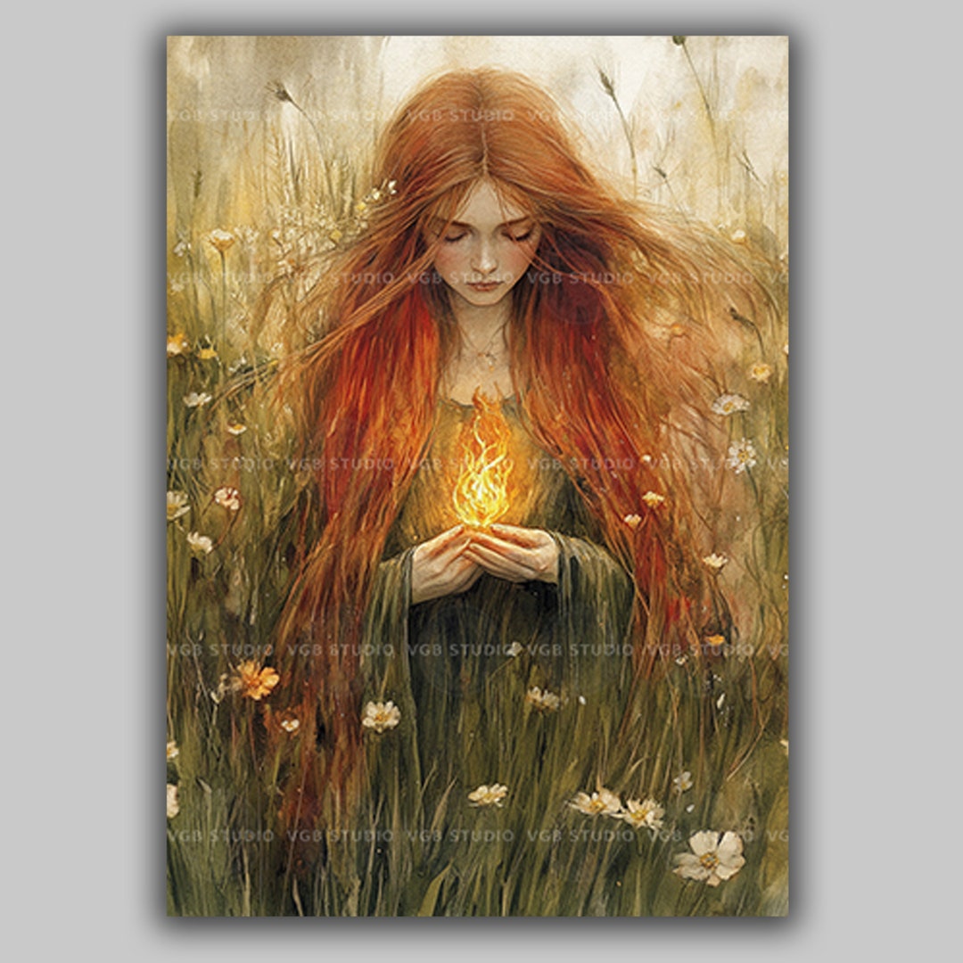 Brigid Celtic Goddess of Fire Poetry and Wisdom Fine Art Print ...