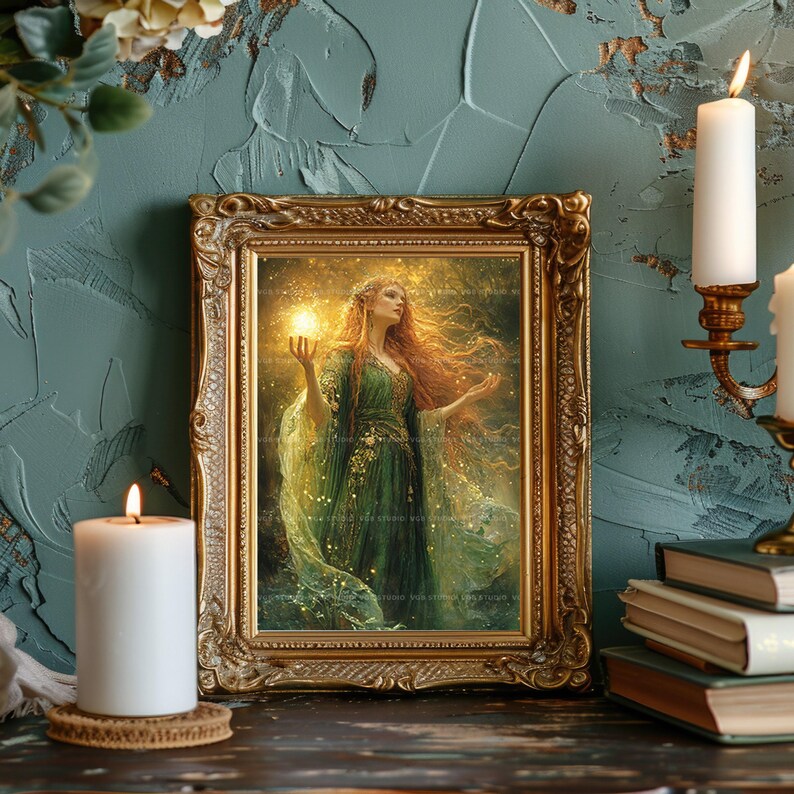 Danu Celtic Goddess Enchanting Mystical Fantasy Art Print, Radiant ...