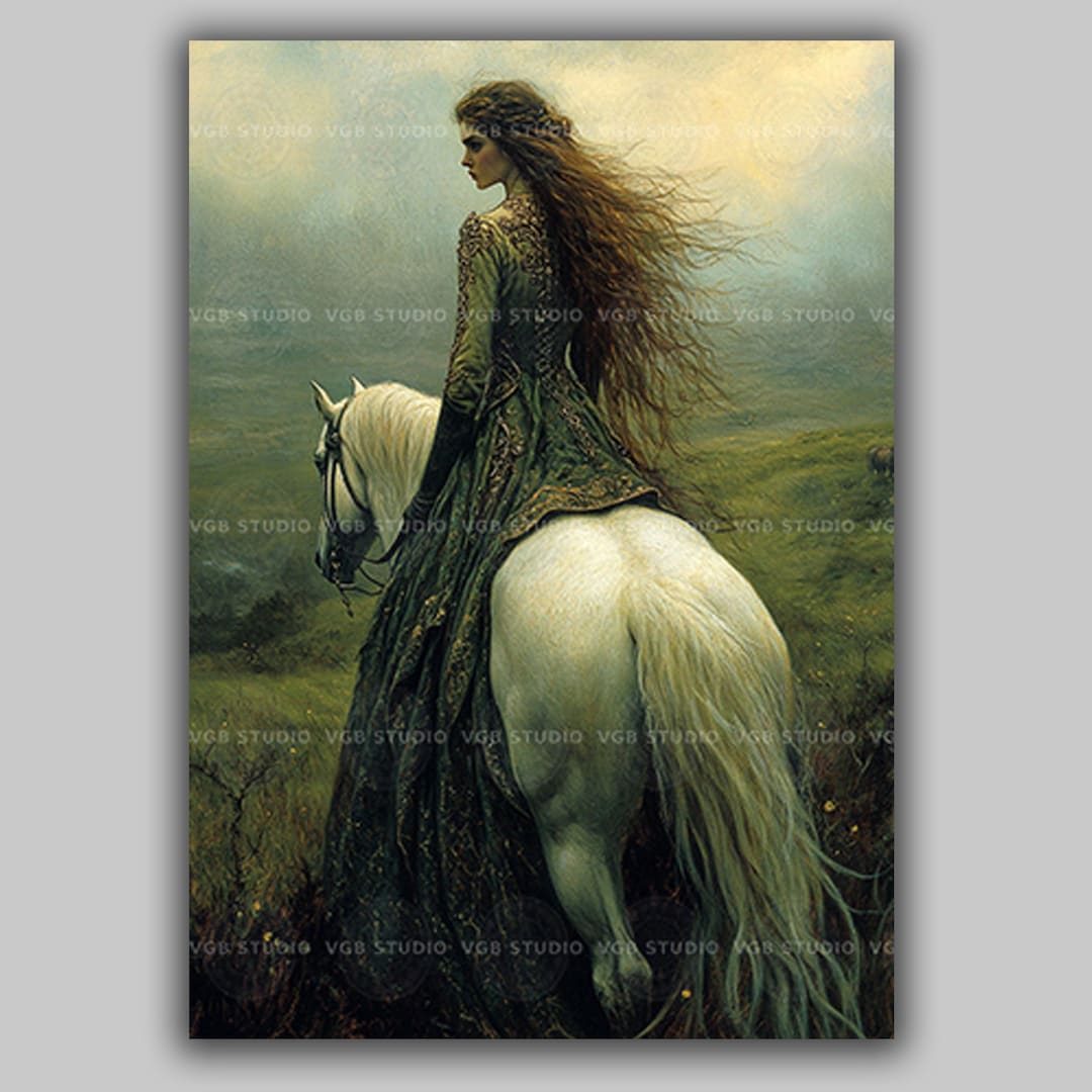 Rhiannon Welsh Pagan Goddess of Horses and Fertility Fine Art Print ...