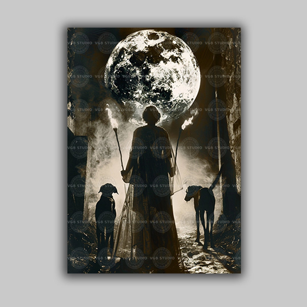 Hecate Greek Goddess Sepia Baroque Photo, Hekate Moon Crossroads ...