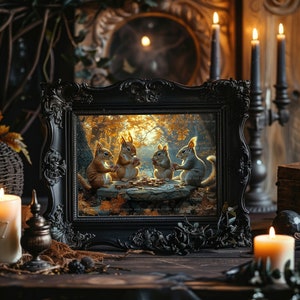 Squirrel Poker Art Print Funny Animal Playing Cards Autumn Woodland ...