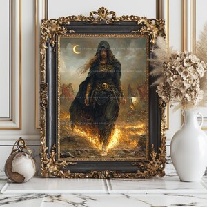 Andraste Celtic Warrior Goddess Art Print Pagan Wall Decor Dark ...
