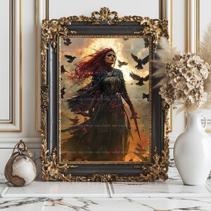 Badb Catha Battle Goddess Art Print, Celtic Warrior Goddess Wall Art ...