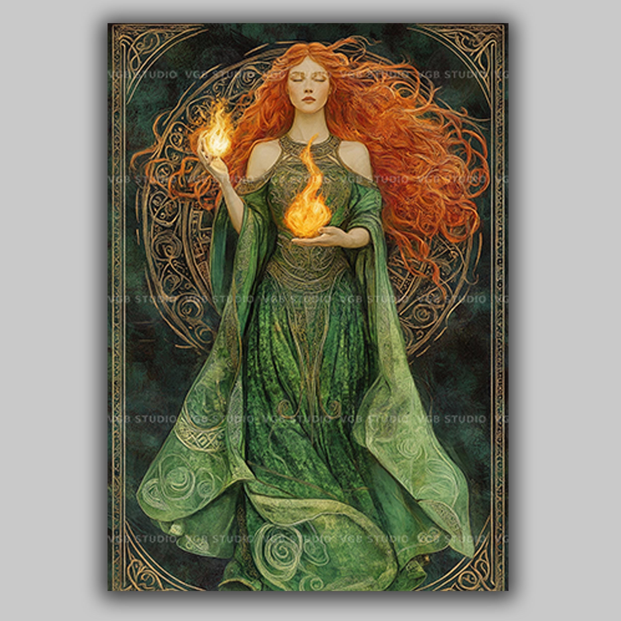 Brigid Triple Goddess Wall Art Irish Mythology Print Sacred Flame ...