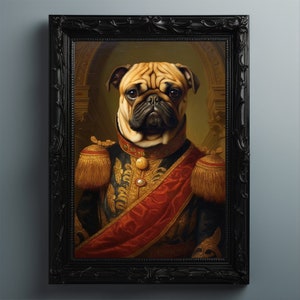 Gothic Pug Dog Victorian Rennasaince Gentleman Fine Art Giclee, Vintage ...